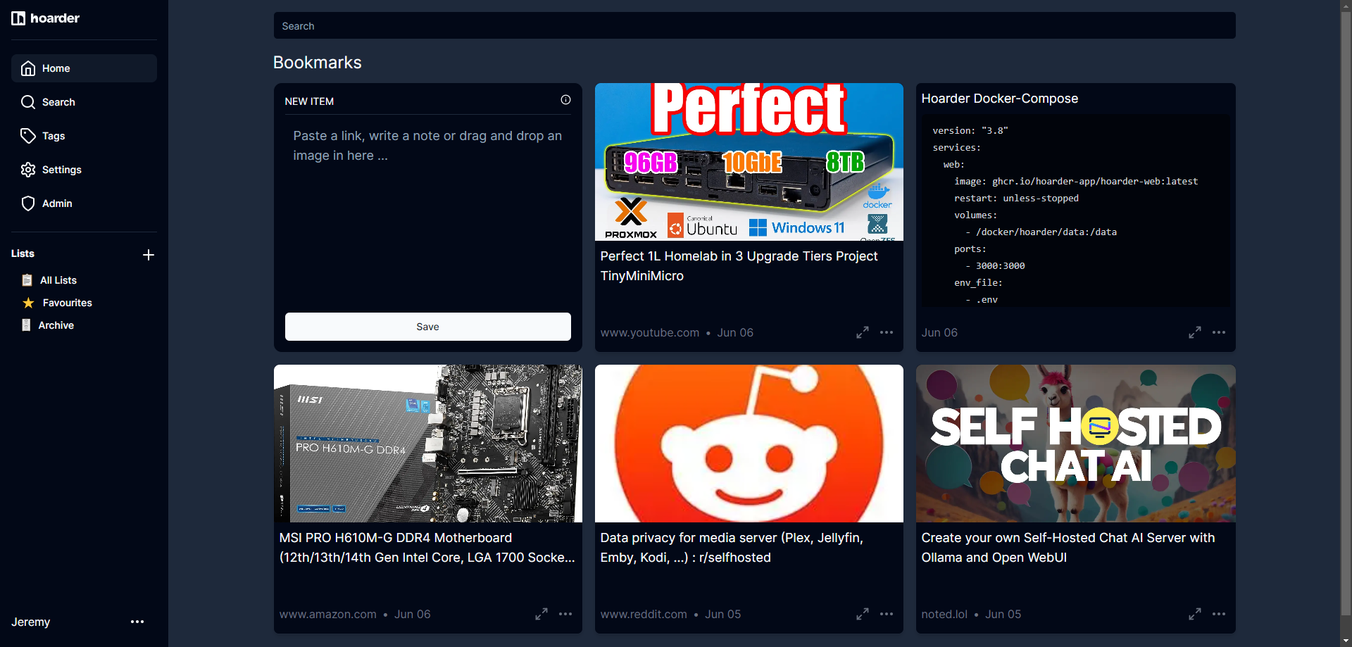 Hoarder - The Ultimate All-In-One Bookmark and Note-Taking App - addROM