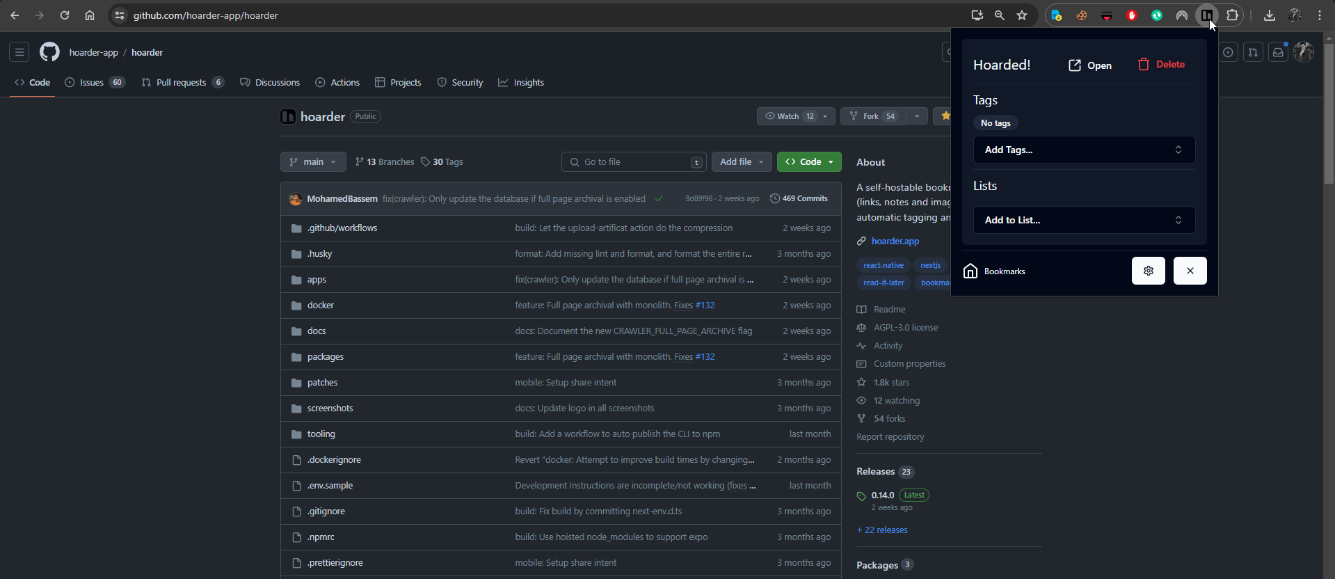 Hoarder - The Ultimate All-In-One Bookmark and Note-Taking App - addROM
